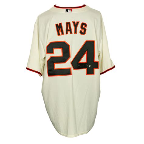 Willie Mays Signed Giants Majestic Jersey Mays Hologram Pristine