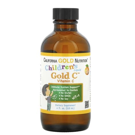 California Gold Nutrition, Жидкий витамин С для детей, Калифорния ...