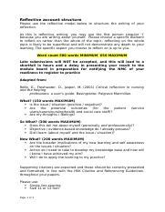 Reflective Account Structure DigSimLearning Docx Reflective