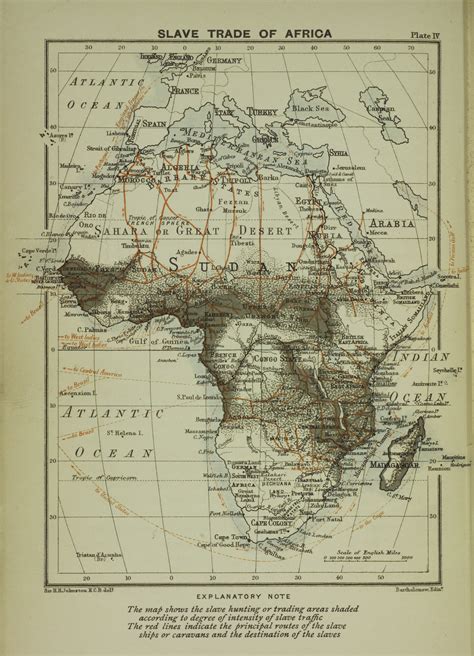 Atlas Map African Slave Trade 1500 1870