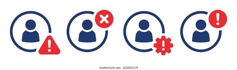 Fake Account Icon Set Invalid User Stock Vector Royalty Free