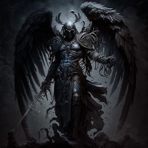 Premium Ai Image A Close Up Of A Person With A Sword And Wings