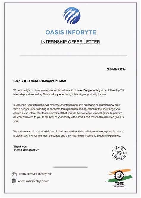 Bhargava Kumar Gollamoni On Linkedin Oasisinfobyte Oasis Internship