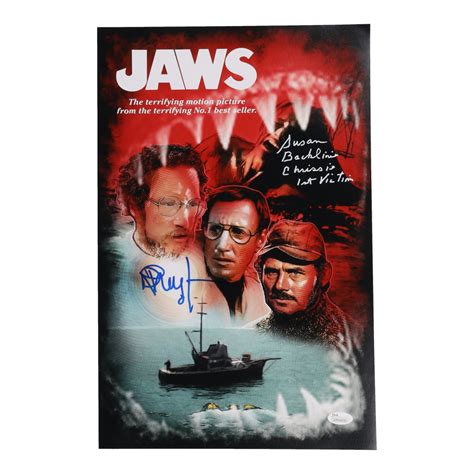 Richard Dreyfuss And Susan Backlinie Signed Jaws 11x17 Photo Inscribed