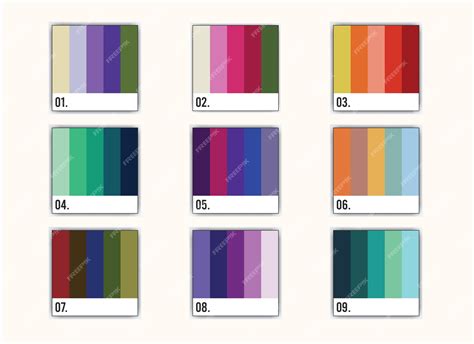 Un Tableau De Différentes Couleurs Avec Les Chiffres 9 9 9 8 8 8