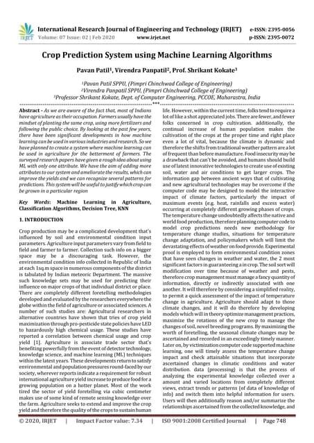 Crop Yield Prediction Using Machine Learningpptx