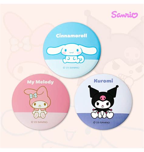 산리오 원형 버튼 거울 마이멜로디 쿠로미 시나모롤 골라담기 티몬