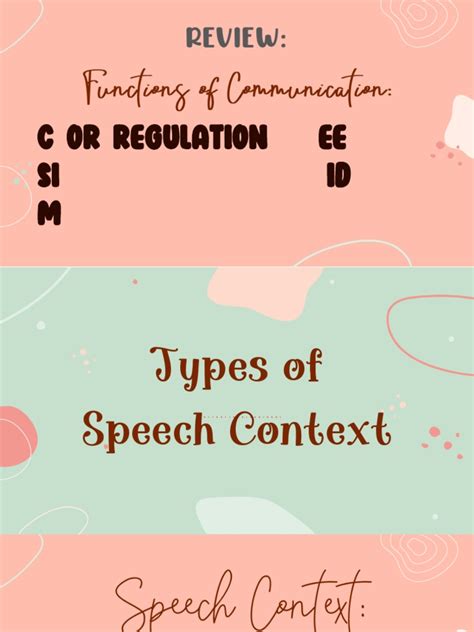 Types Of Speech Context And Styles Pdf Communication