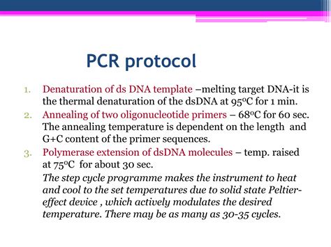Technique Of Polymerase Chain Reaction Pcr Experimental Biotechnology Pptx Chemistry Science