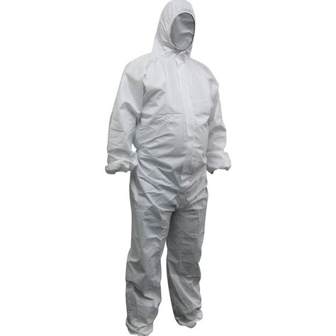 Maxisafe Disposable Coveralls Polypropylene White L Asterix Wholesale