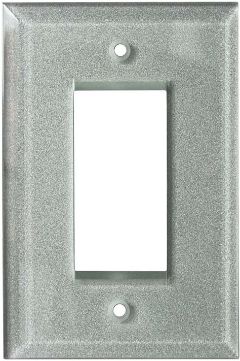 Glass Silver Light Switch Plates Outlet Covers Wallplates Rocker