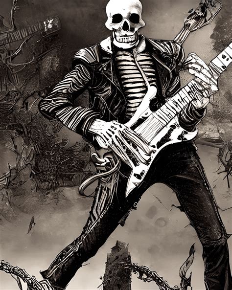 Skeleton Man In Leather Jacket · Creative Fabrica