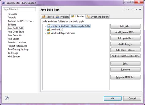 Java Error With Phonegap 160 Android Stack Overflow