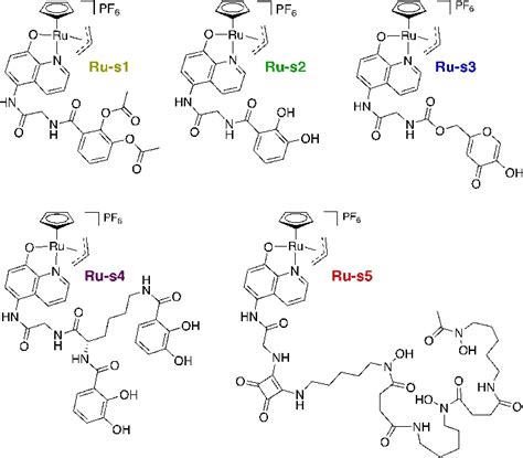 Chemical Structures Of Siderophore Linked Kitamura Type Catalysts
