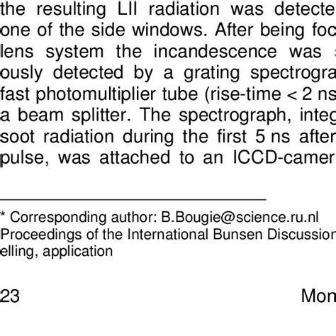 Experimental Setup For The Lii Experiments Download Scientific Diagram