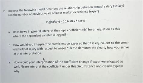 solved 2 suppose the following model describes the