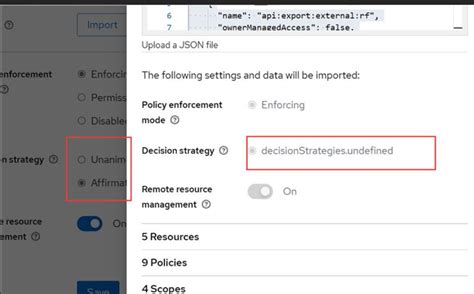 When Clients Authorization Import Settings If The Decision Strategy