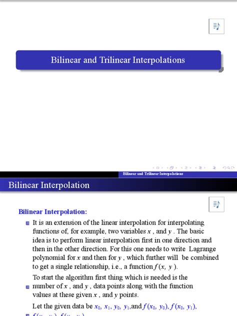 Bilinear And Trilinear Interpolation Lecture With Audio Download Free Pdf Interpolation