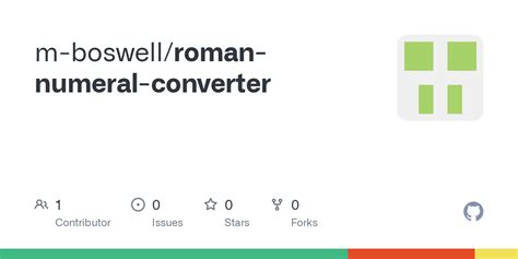 Github M Boswell Roman Numeral Converter