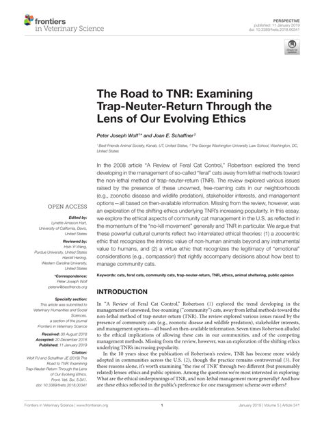 Pdf The Road To Tnr Examining Trap Neuter Return Through The Lens Of