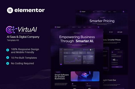 virtuai ai saas and digital company elementor template kit latest wp nulled