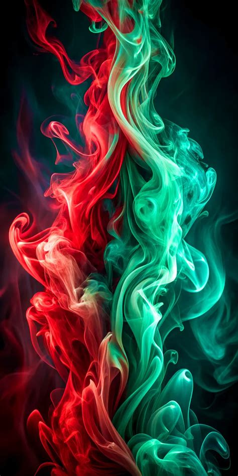 Emerald And Ruby Flames A Dance Of Vibrant Colors In The Dark Premium