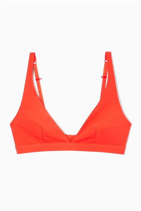 Cos Organic Cotton Triangle Bra In Orange Endource