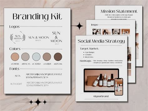 Customizable Brand Kit Template Branding Style Guide Etsy Artofit