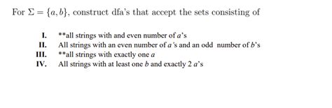 Solved For Σ Ab ﻿construct Dfas That Accept The Sets