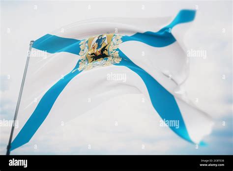 The flag of Arkhangelsk Oblast. High resolution close-up 3D ...
