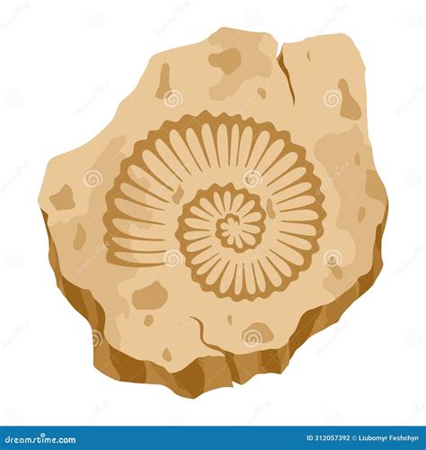 Archeology Fossil Stone With Print Of Extinct Plants Archeology And