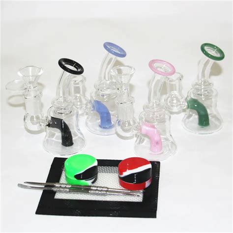 Dropshipping 14mm Joint Glass Bong With Recycler Heady Bowl Quartz