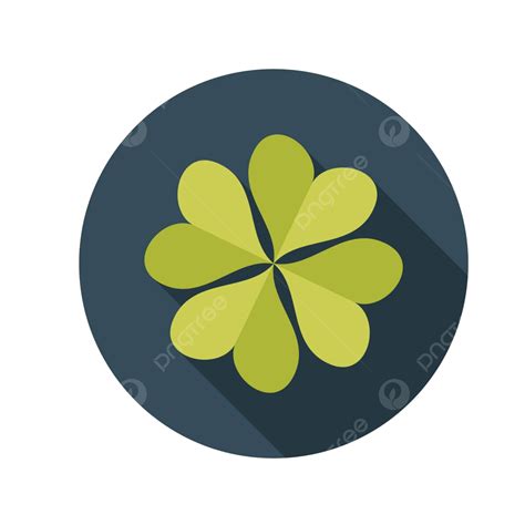 Clover Vector Illustration In Flat Design With Extended Shadow Vector Glossy Elements Design