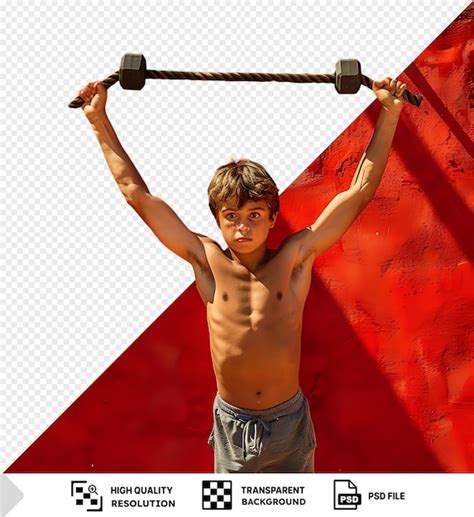 Premium Psd Psd Fit Boy Performing A Strength Training Exercise Outdoor Png