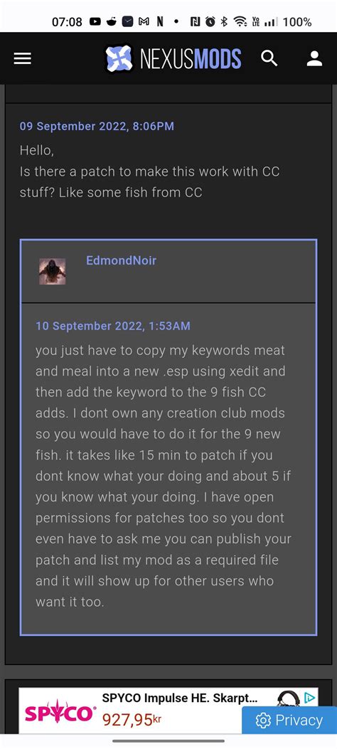 Patch Request Immersive Needs Cc Rskyrimmodsxbox