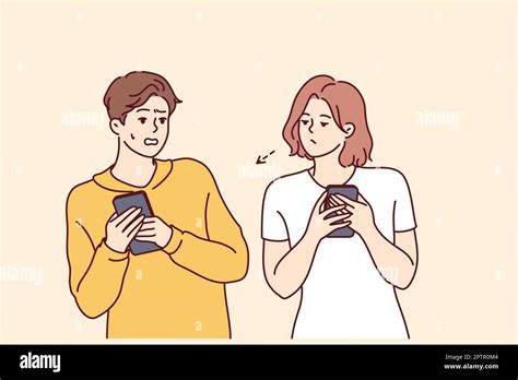 Man Hides Mobile Phone From Curious Woman Peeping And Exploding In