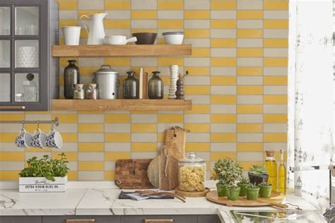 Yellow Backsplash Tile 40 Pretty And Practical Kitchen Backsplash
