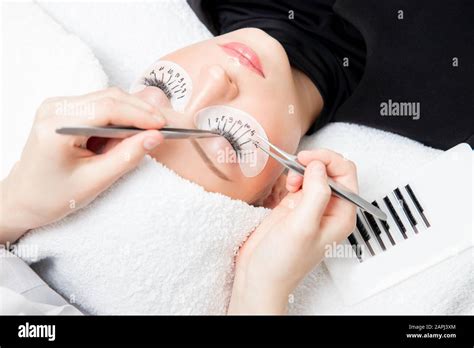Eyelash Extension Procedure Master Tweezers Fake Long Lashes Beautiful