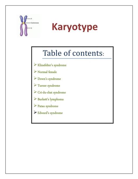 Karyotype In Humans With Genetic Disorders Pdf