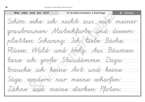 Motivierendes Lese Und Abschreibtraining In Schreibschrift Va