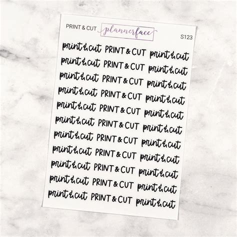 Print And Cut Script Planner Stickers Plannerface