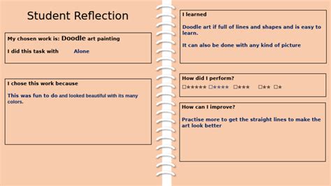 Tapasya Nair Student Portfolio Reflection Sheet Pdf