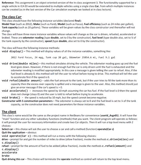 Solved Reference This Assignment Is An Object Oriented