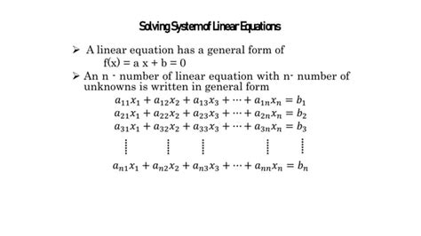 computational method for engineers solving a system of linear