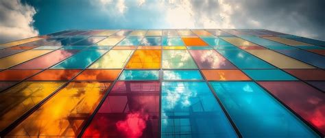 Colorful Glass Facade Premium Ai Generated Image