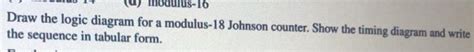 Solved 16 Draw The Logic Diagram For A Modulus 18 Johnson