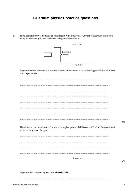 Quantum Physics Quantum Physics Practice Questions The Diagram Below Illustrates An