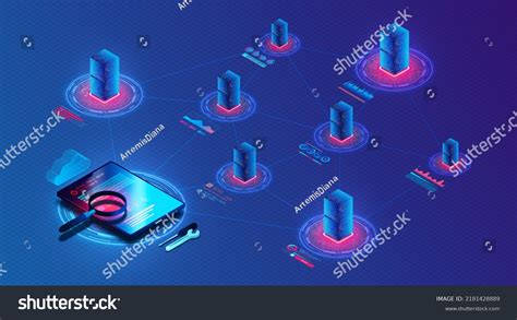 network performance monitoring concept npm tools stock illustration