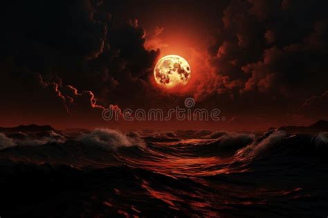 Ai Generated Illustration Of A Full Moon With Dramatic Clouds