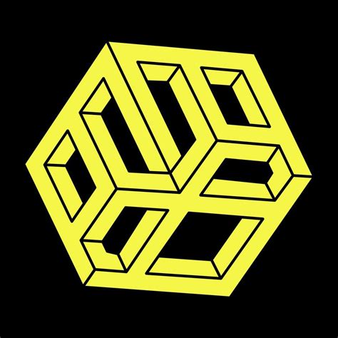 Optical Illusion Shape Impossible Hexagon Line Design Paradox